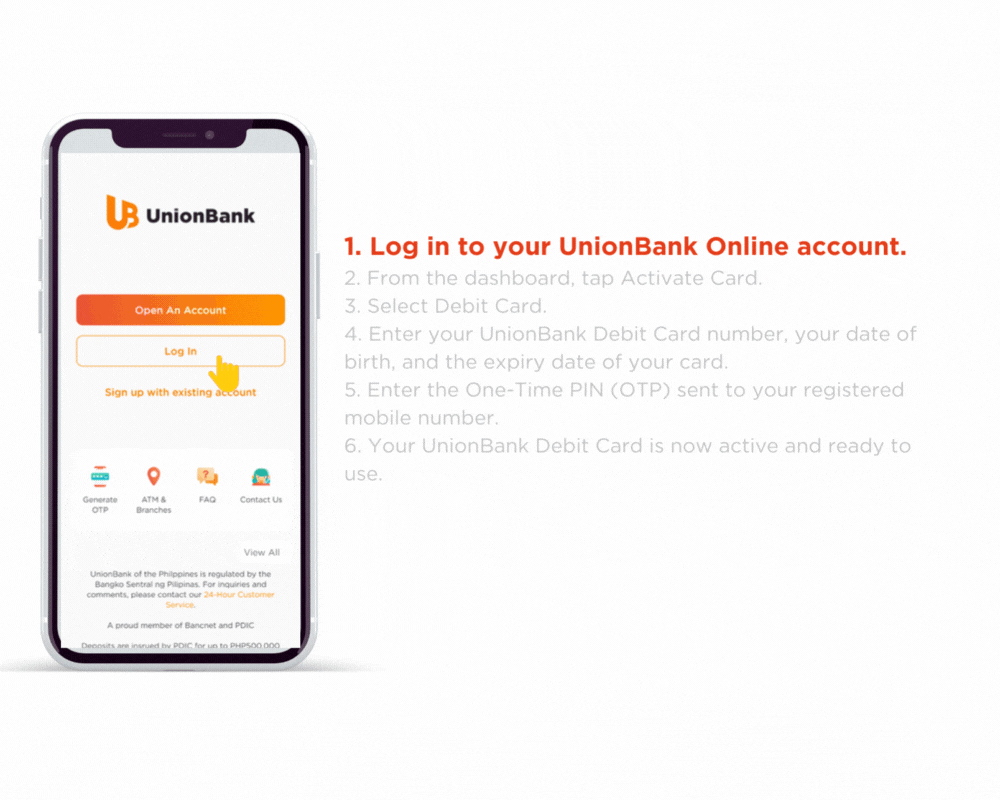 Conveniently activate your Debit Card for your transactions! | UnionBank