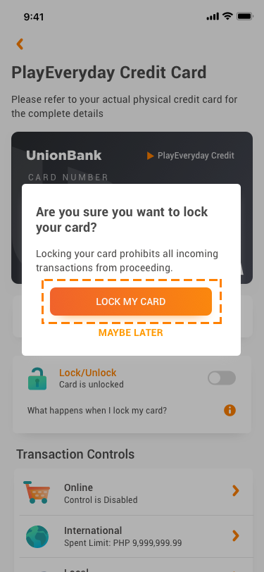 UnionBank Online | Manage Cards | UnionBank